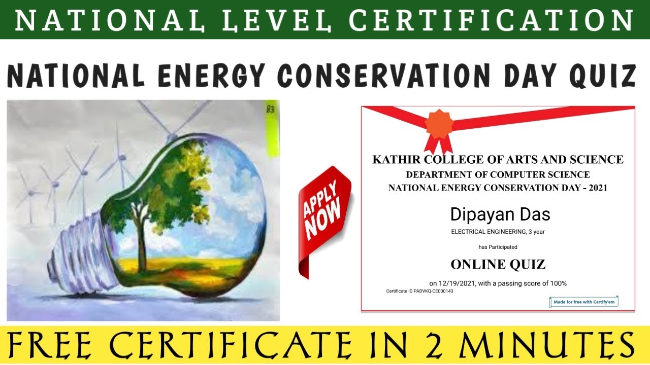 National Energy Conservation Day Quiz | Energy conservation MCQS ...