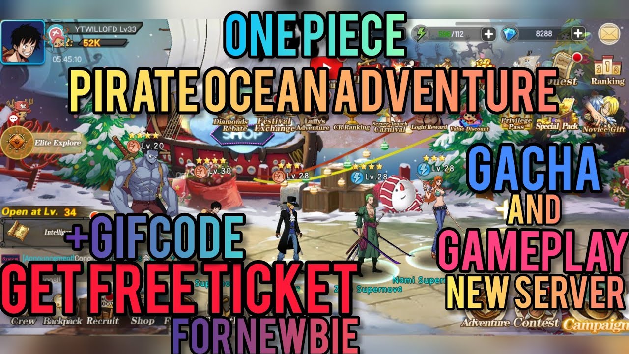 Game One Piece Ocean World Get Free Tickets and New Gifcode - One Piece ...
