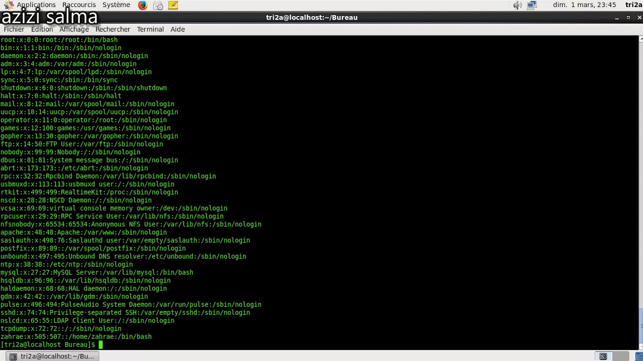 typical Linux "/etc/passwd" file command - YouTube