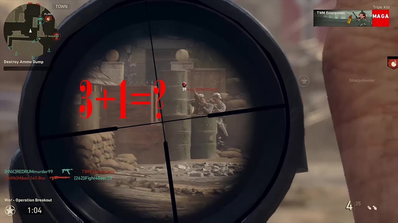 3 Enemies + 1 Bullet = ? - Call of Duty: WW2 - YouTube