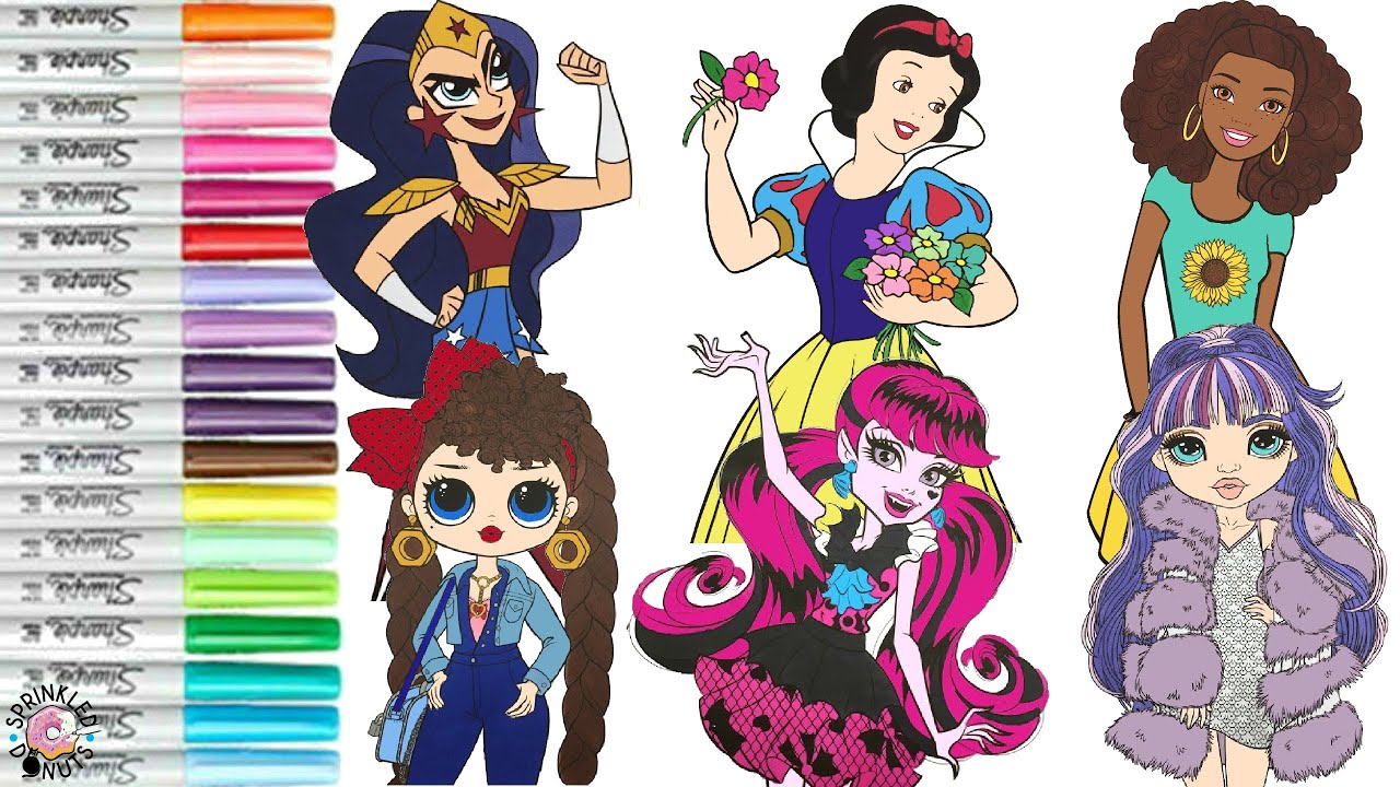 Coloring Book Compilation for Kids Monster High Disney Princess LOL ...