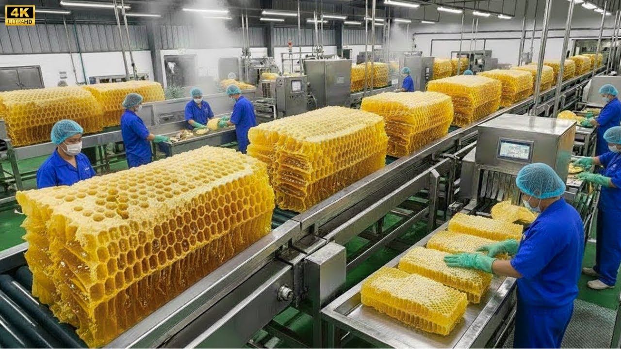 Inside a Modern Honey Factory: From Honeycombs to Honey (The Whole ...