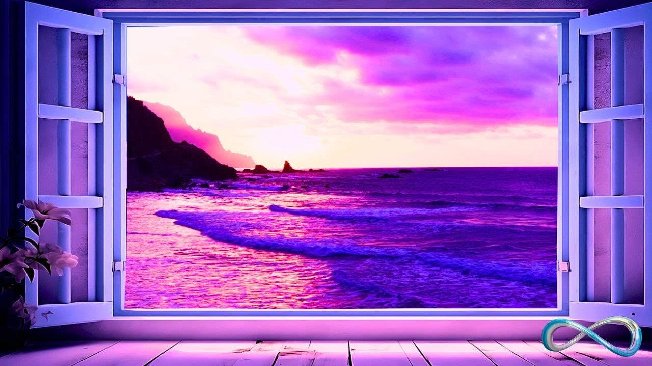 A Window to the Sunset - The Relaxing Sound of Ocean Waves - YouTube