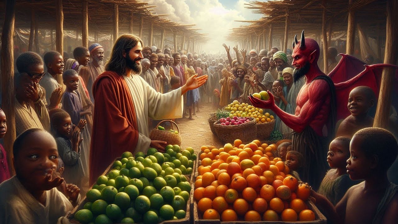 Jesus and satan selling in the world market#fé #halloweenstories - YouTube