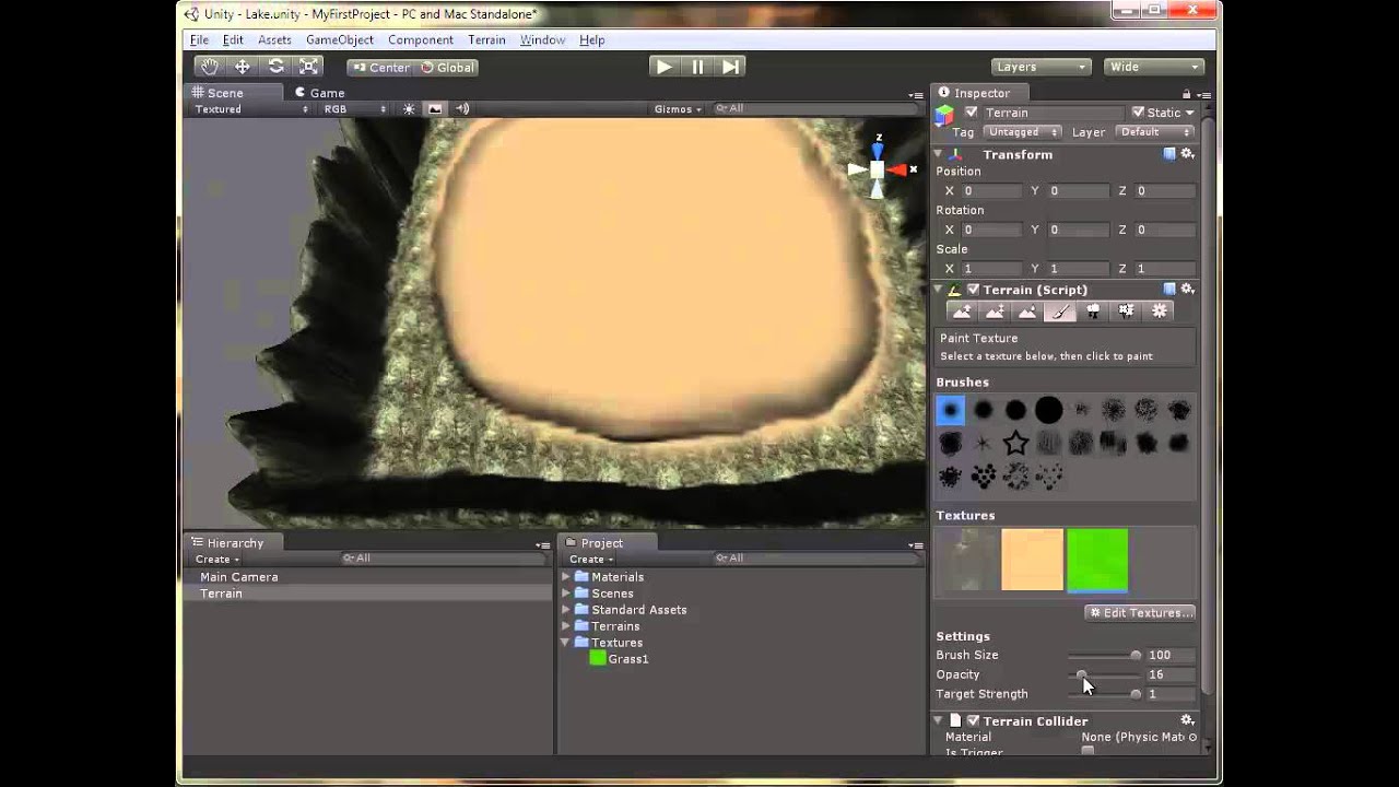 28-Unity3D Course قسم 4 صنع بيئة لعبة :4- إكساء الارض - YouTube