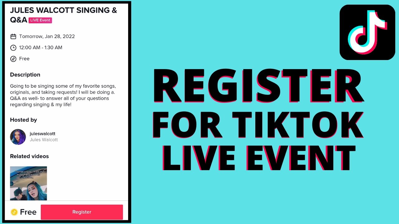 How to register for tiktok live event - YouTube