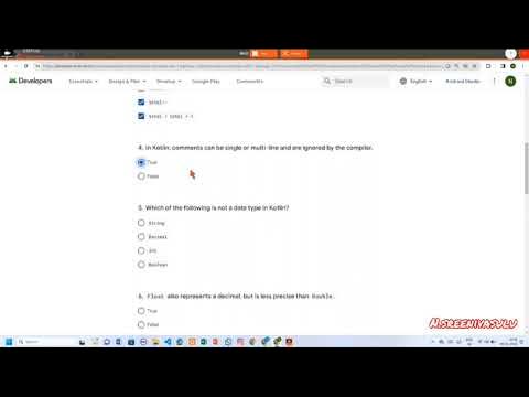 UNIT 1 Your first Android app Introduction to Kotlin quiz answers - YouTube
