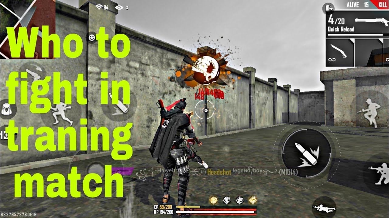 How to fight in training match in free fire. - YouTube