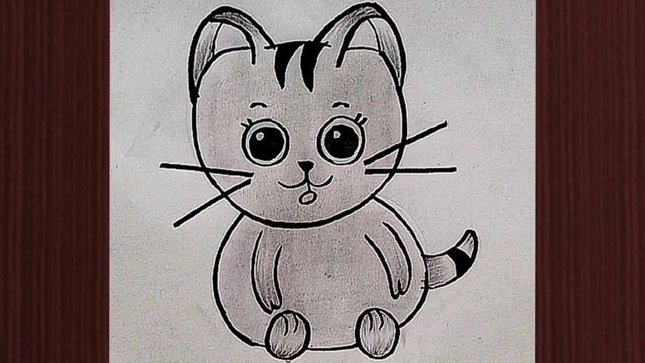 How To Draw Cat Step By Step | Cute Cat Drawing | Billi Drawing ...