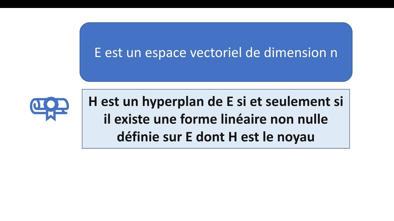 Hyperplan et noyau d'une forme linéaire - YouTube