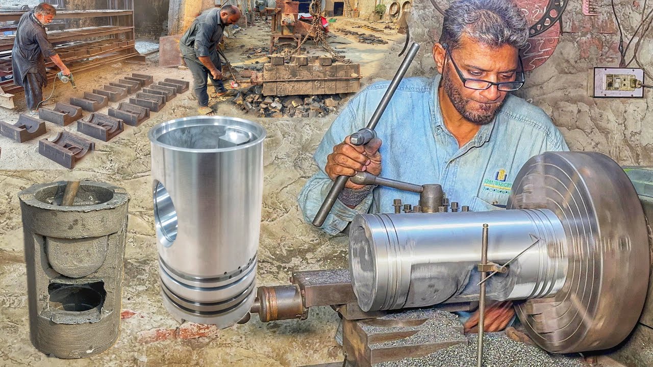 Amazing Technique of Making Grasso Compressor Piston / Manufacturing of ...