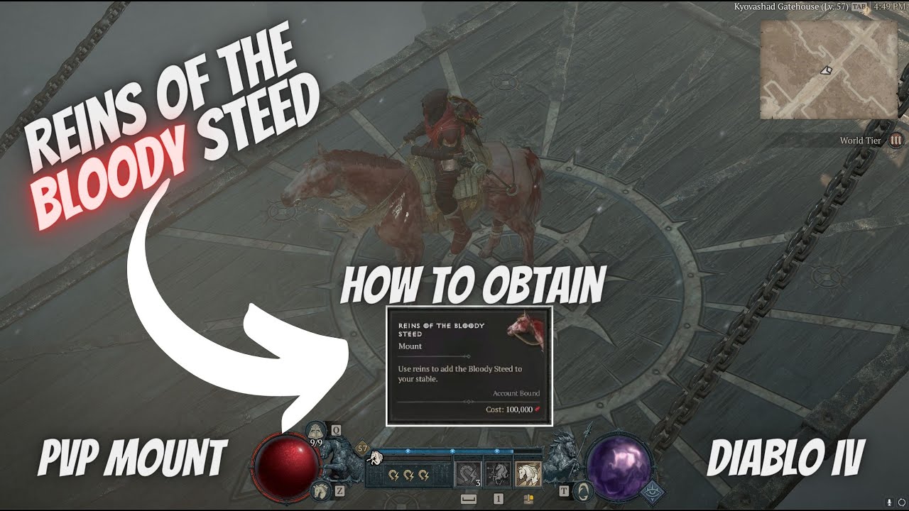 DIABLO 4 - How to obtain Reins of the Bloody Steed PvP mount [[DIABLO 4 ...