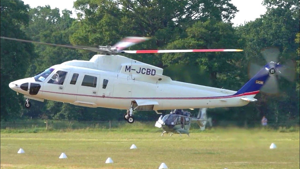 Sikorsky S-76C++ | JC Bamford M-JCBD | Landing at Busy Royal Ascot ...