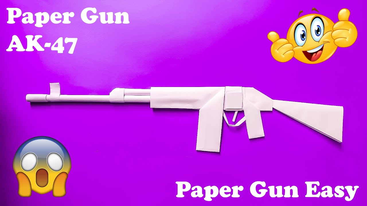 paper gun ak-47 easy,Origami gun ak-47,how to make paper gun,origami ...