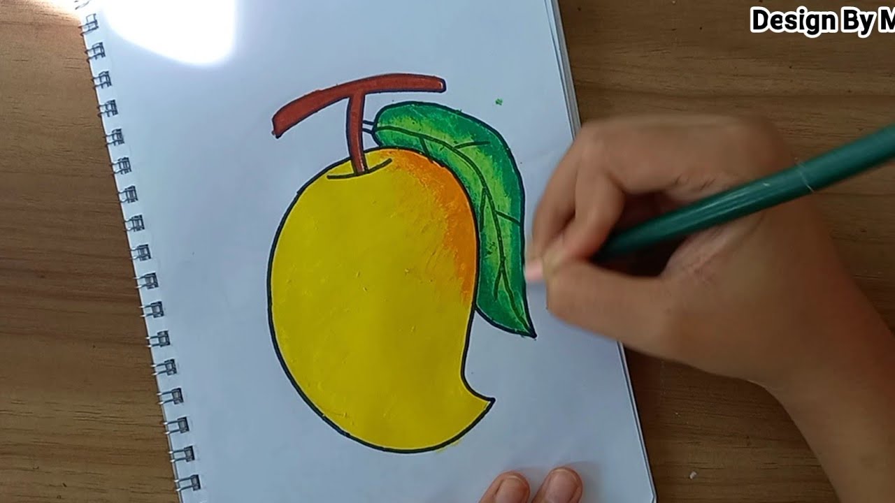 How to draw mango || Mango drawing || Drawing || Easy drawing ...