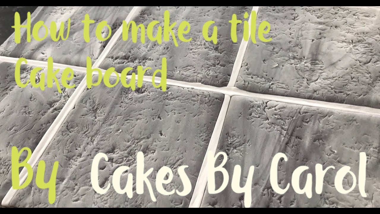 Tile effect cake board tutorial - YouTube