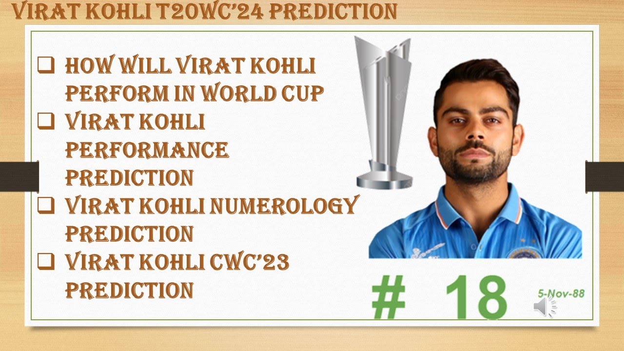 Virat Kohli's T20 World Cup 2024 all match prediction || Numerology ...