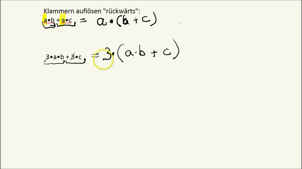 Terme und Gleichungen - Rechnen mit Termen V ausklammern - YouTube