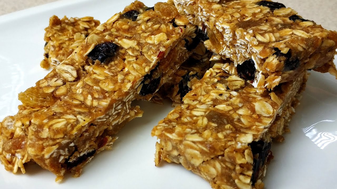 Batony owsiane z masłem orzechowym - YouTube