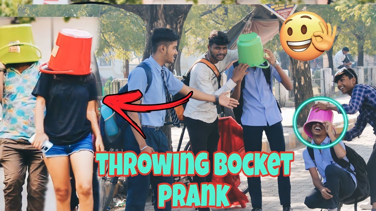 Throwing bucket 🪣 prank on cute girls 🤣 ll Bucket prank in india 😂 ll# ...