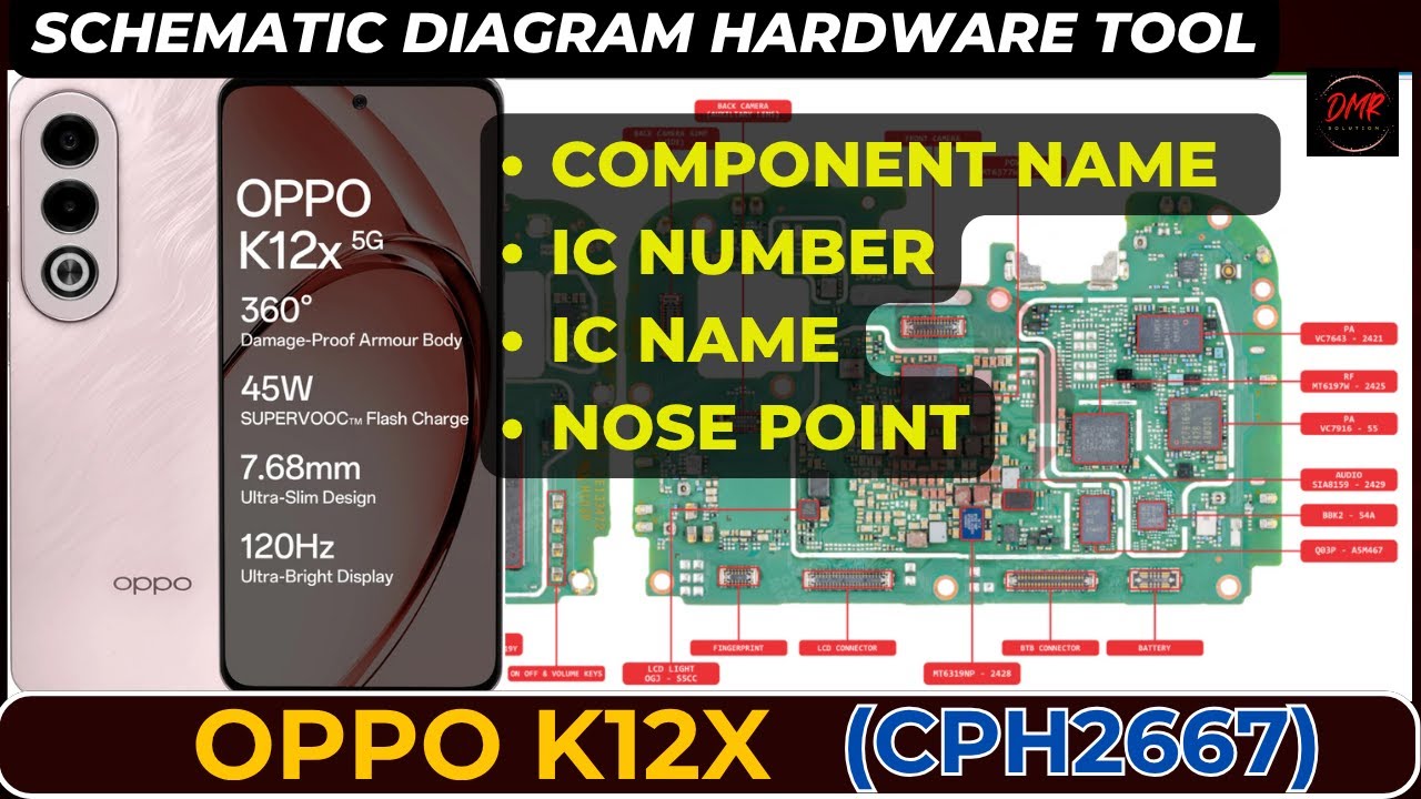 Oppo K12X CPH2667 Component Name number | IC Name | IC nose Point ...
