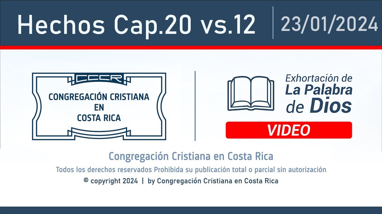 Santo Culto a Dios 23-01-2024 - Hechos Cap.20 vs.12 - 19:00Hs/7:00pm ...