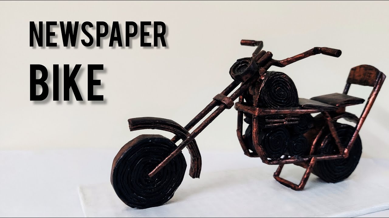How to make a Newspaper Bike | Newspaper craft | DIY craft | Newspaper ...