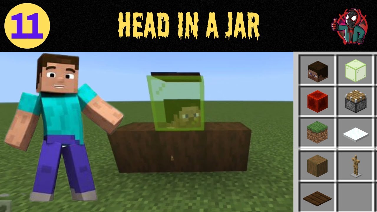 How to make Head in a Jar in Minecraft | Halloween Mini Builds ...