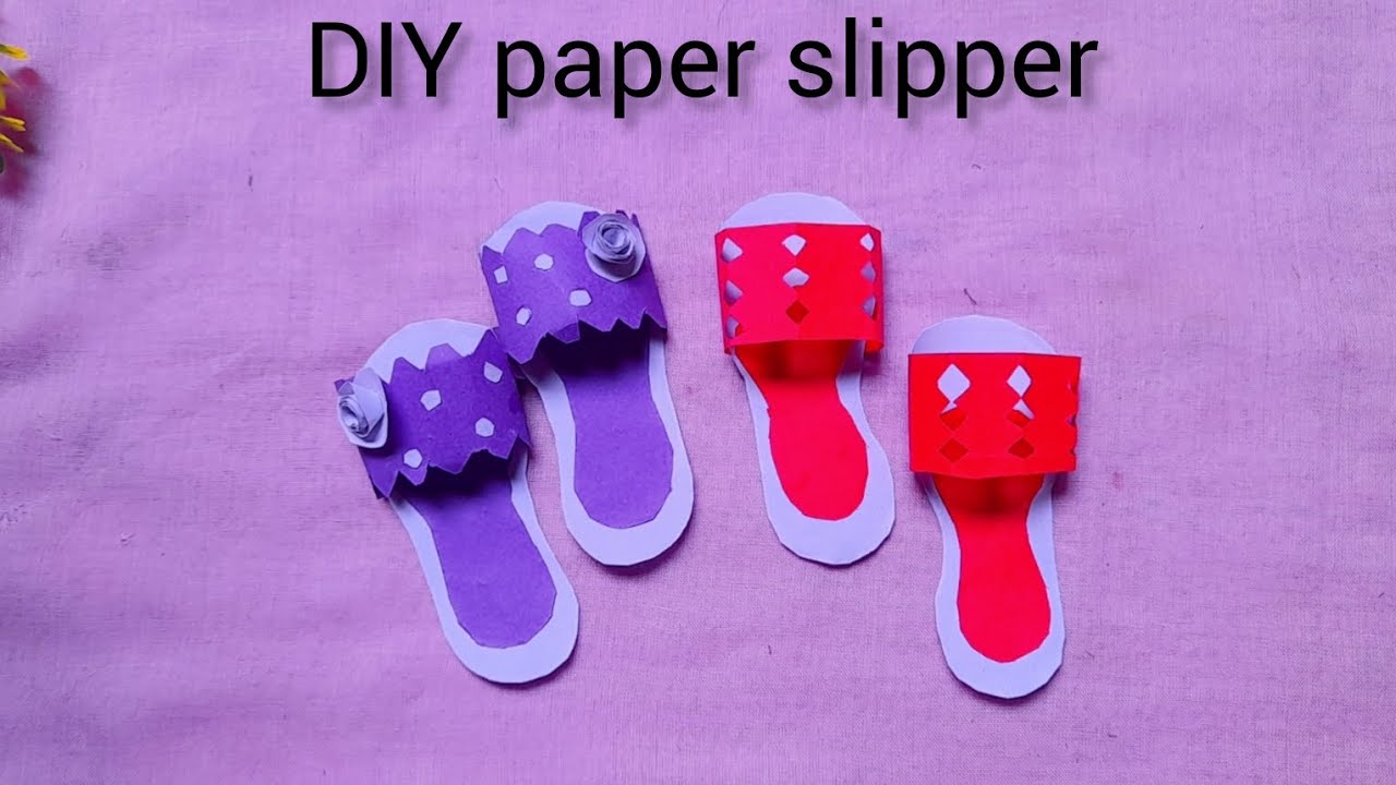 DIY paper slipper craft very easy...#trending #ytvideo #viralvideo # ...