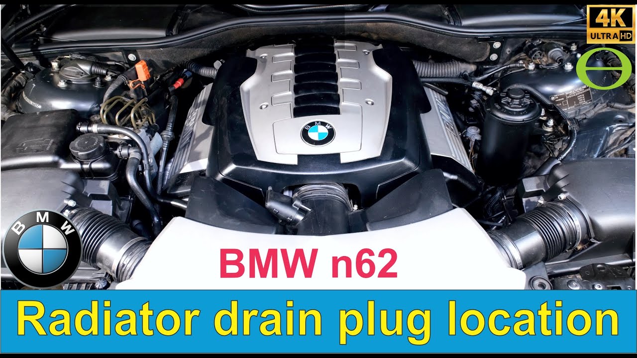 Radiator drain plug location on the BMW n62 BMW e65 - YouTube