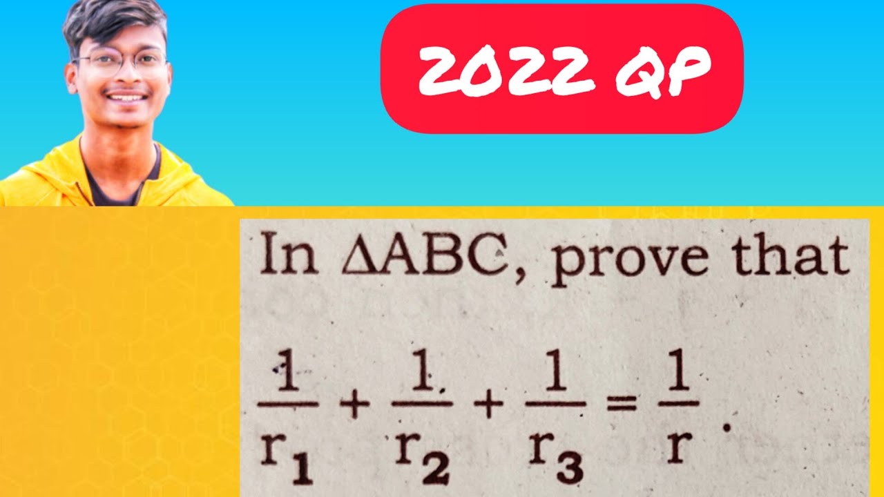 445) S25,R21) In triangle ABC, prove that 1/r1 +1/r2 +1/r3=1/r by ...