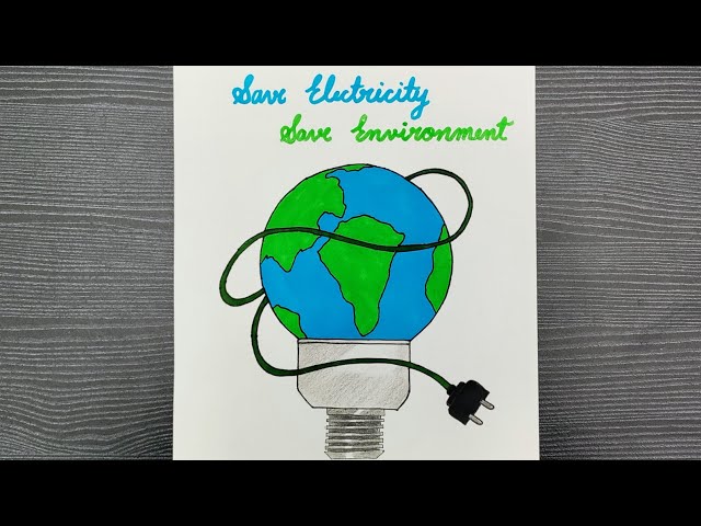 Save Electricity Posters Drawing