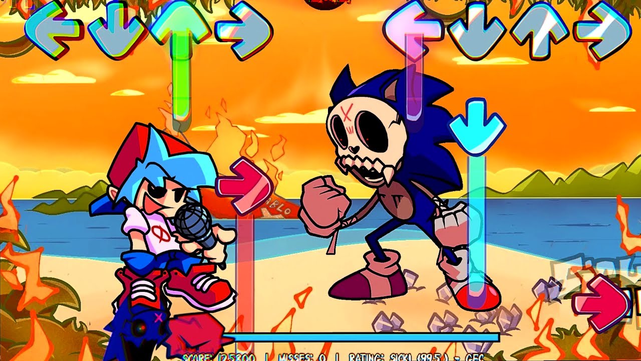 FNF - Vs. Sonic.EXE ReRun - DROP AND ROLL (CHARTED) - YouTube