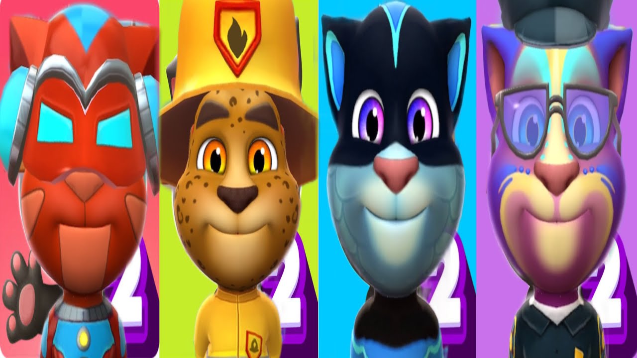 Four Color - Red Vs Yellow Vs Blue Vs Purple | My Talking Tom 2 Vs My ...