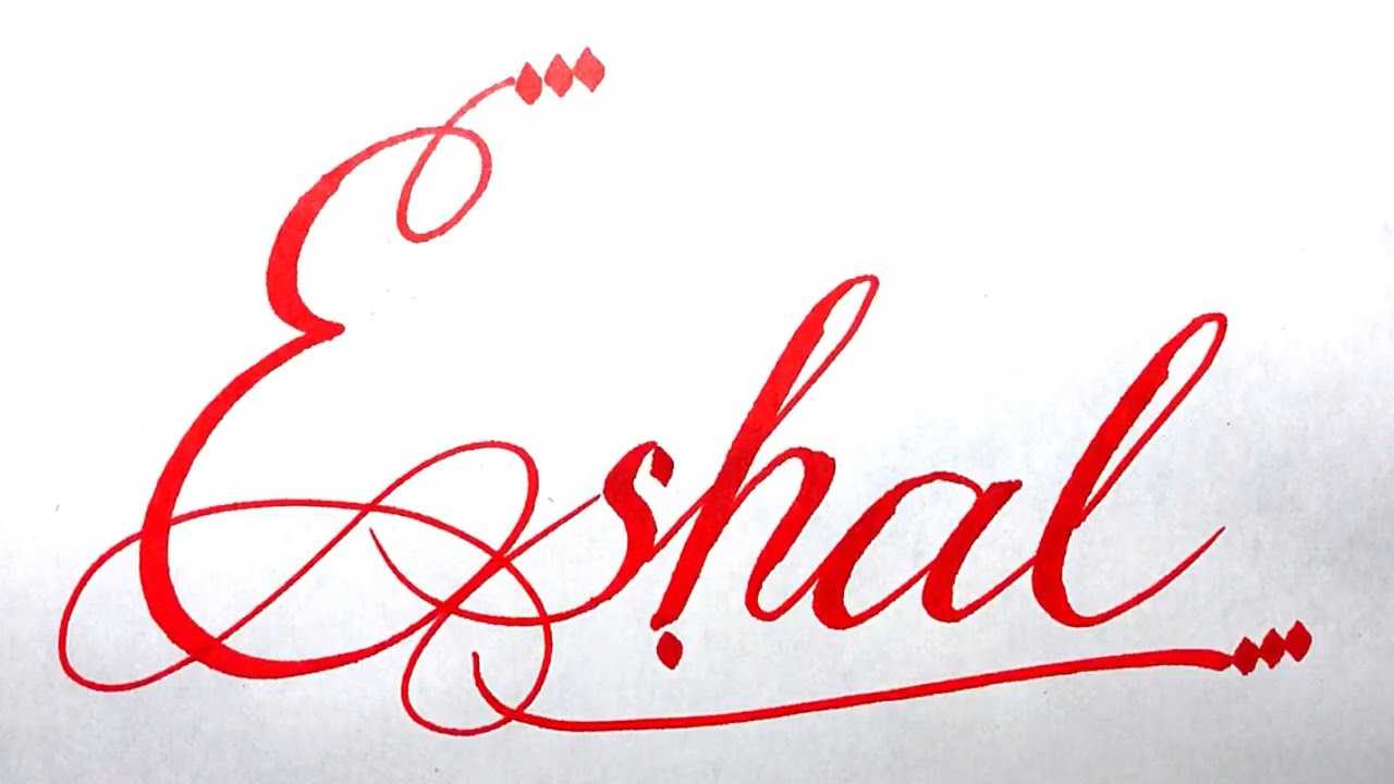 Eshal Name Signature Calligraphy Status | How to write with Cut Maker # ...