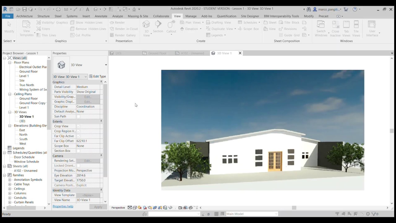 Autodesk Revit Lesson 3 Basic Rendering and creating sheets for ...