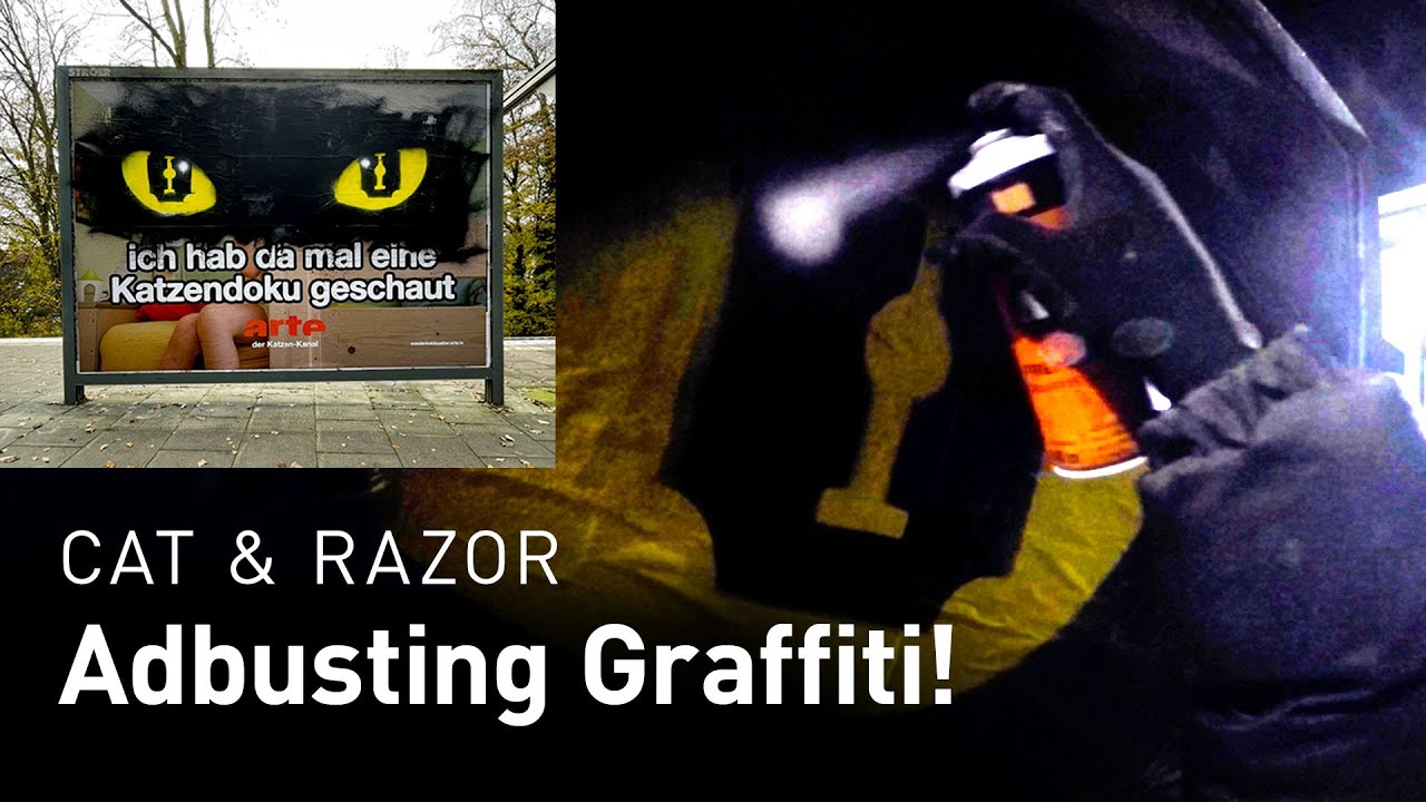 CAT & RAZOR Adbusting Graffiti! - YouTube