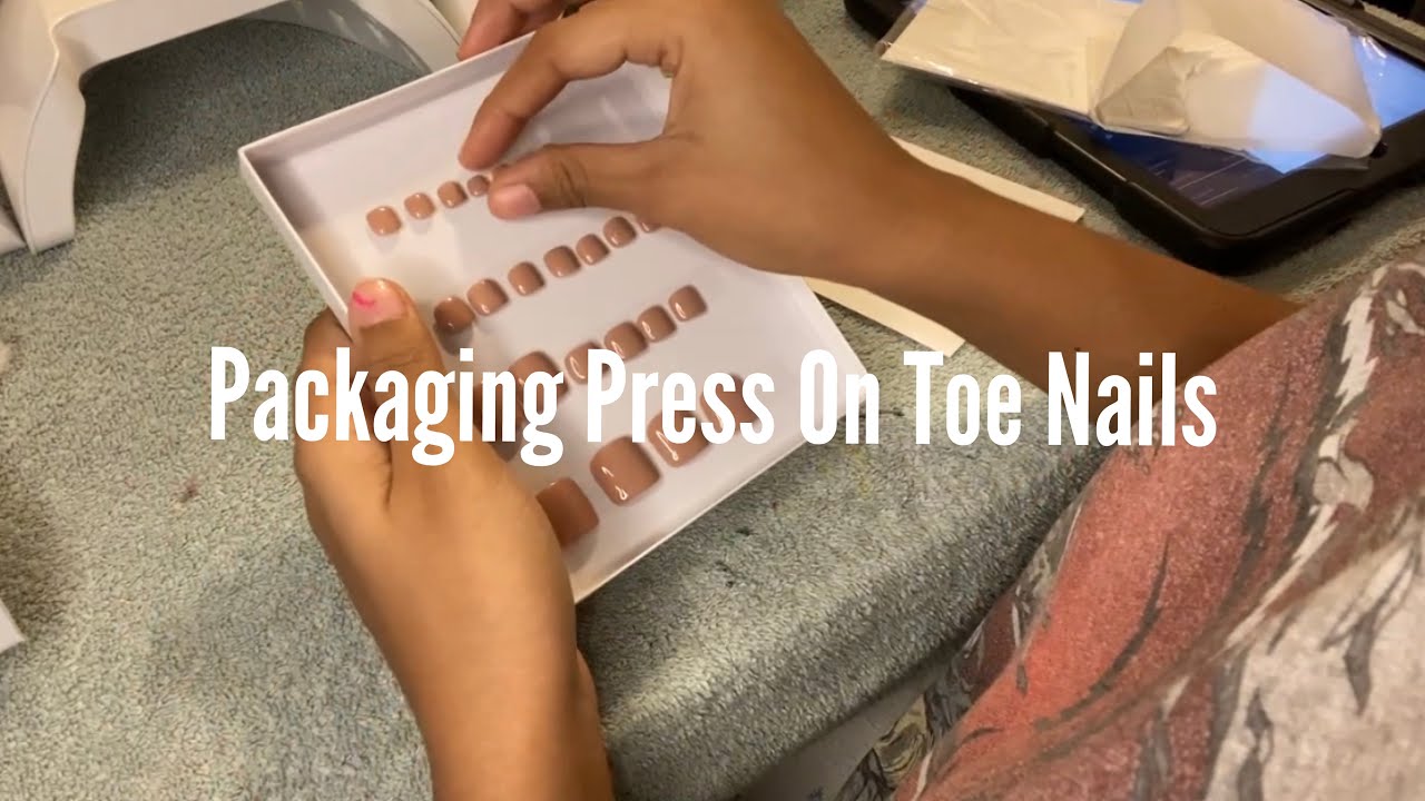Packaging Press On Toe Nails | Acrylic Toes - YouTube