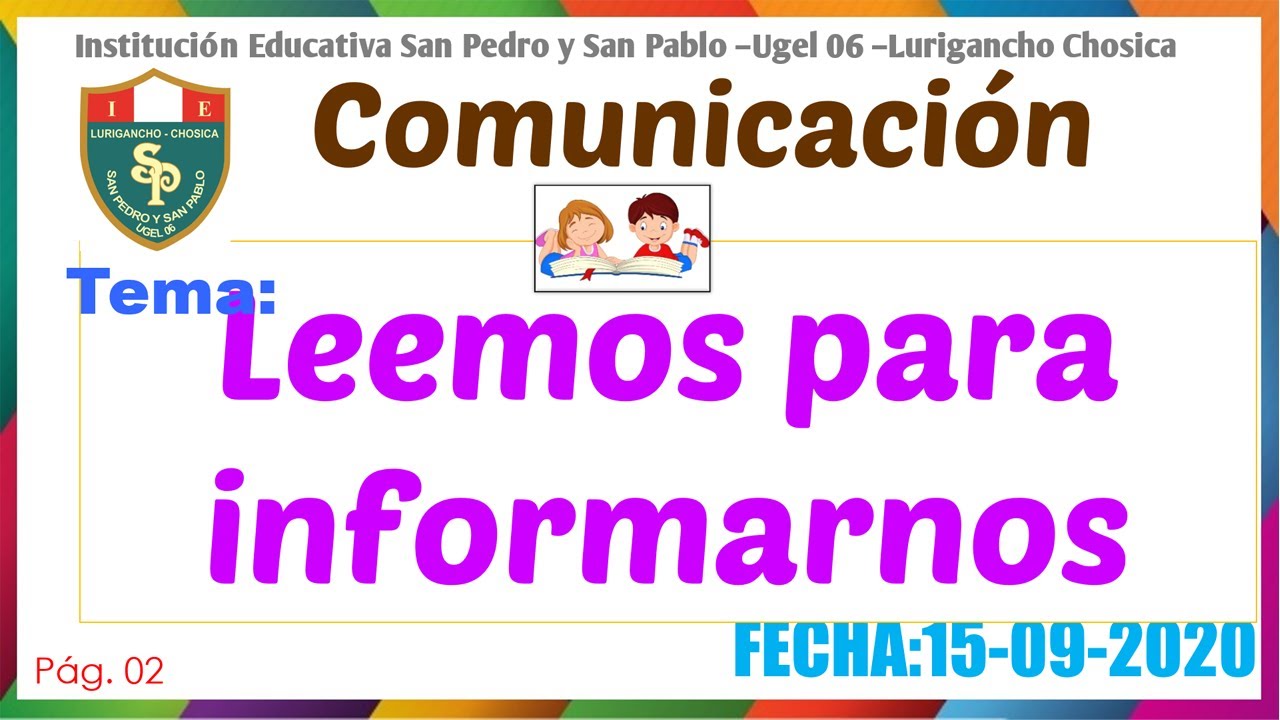 Leemos para informarnos -comunicacion 6to- 15-09-2020 - YouTube