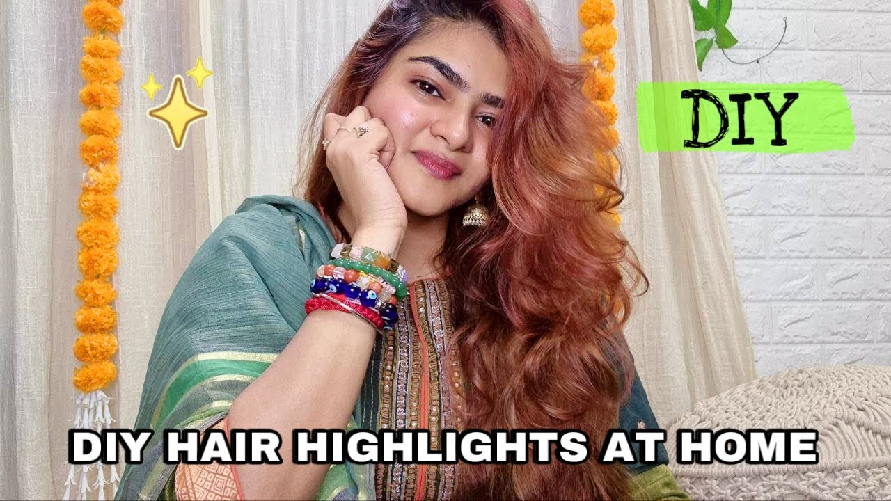 DIY - Hair Highlights At Home | Brown with Wine Burgundy Highlights ft ...