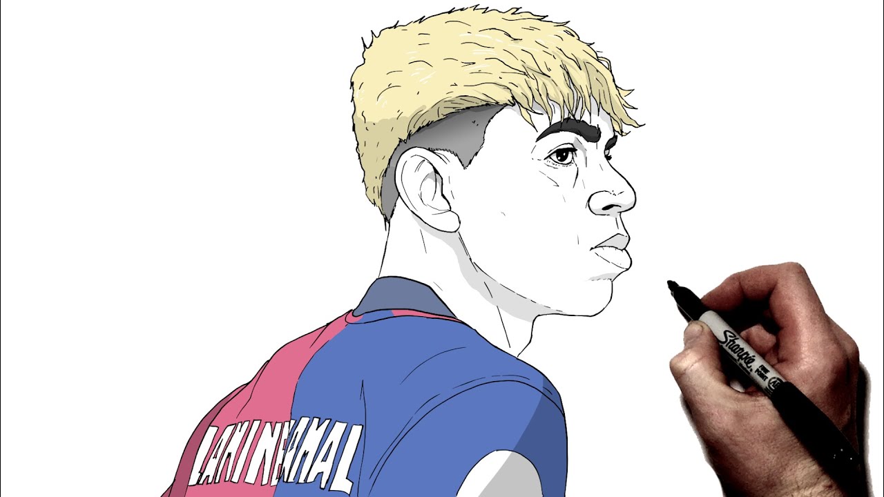 How To Draw Lamine Yamal | Step By Step | Football / Soccer - YouTube
