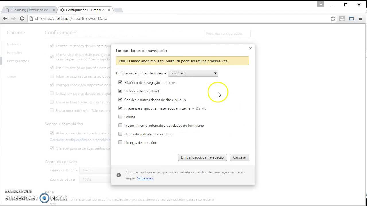 Como limpar os arquivos temporário (cache) do Google Chrome - YouTube
