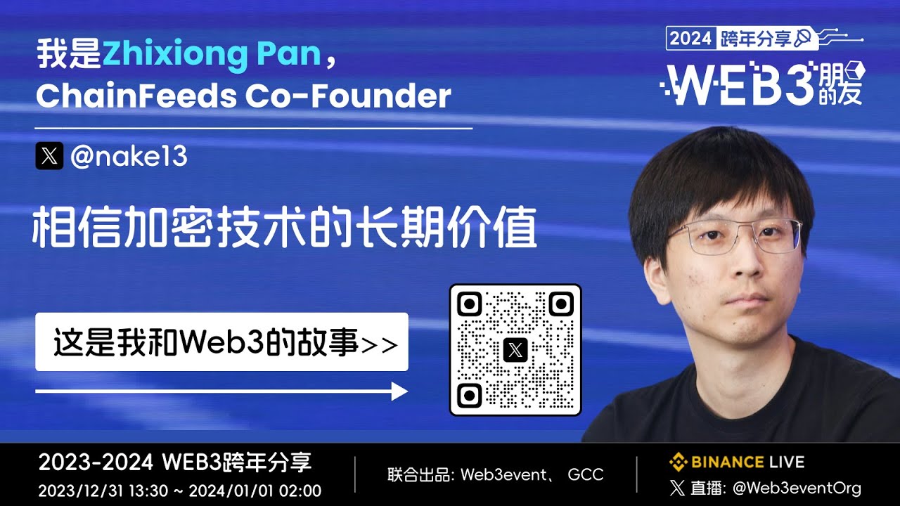 【Web3的朋友跨年分享】2024 —— Zhixiong Pan，ChainFeeds Co-Founder，相信加密技术的长期价值 - YouTube