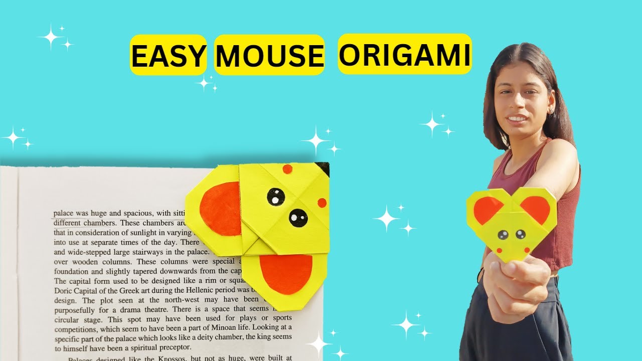 Easy Mouse Origami | How to make an easy mouse bookmark | Origami - YouTube