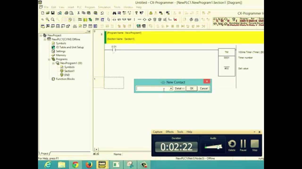 CX Programmer Timer Instruction for Delay on - YouTube