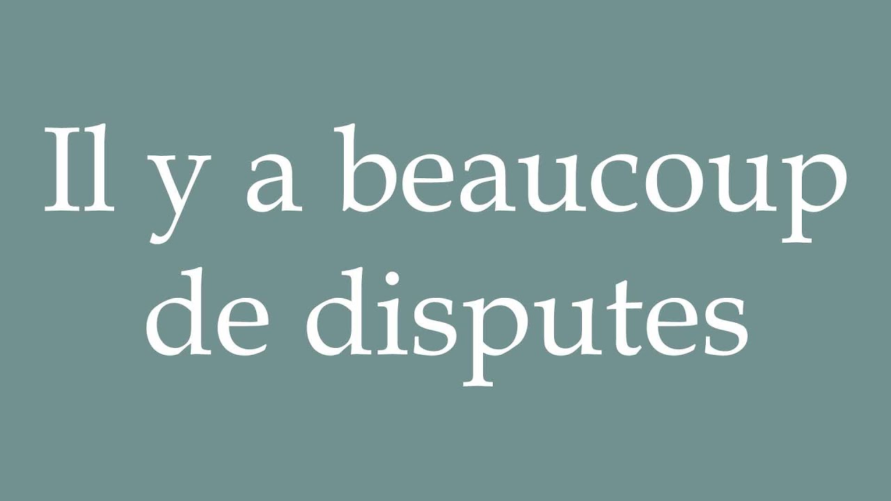How to Pronounce ''Il y a beaucoup de disputes'' (There are many ...