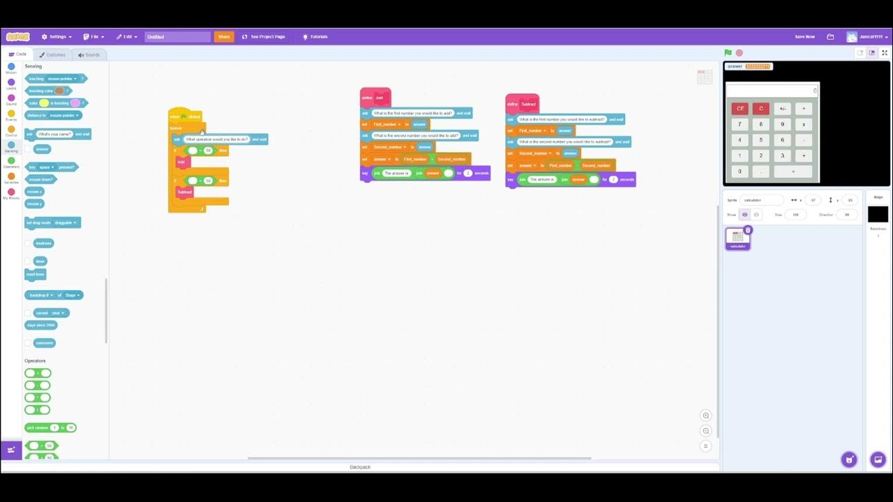 How to make a calculator on scratch - YouTube