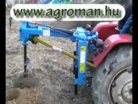 Gödörfúró AGRO-MAN - YouTube