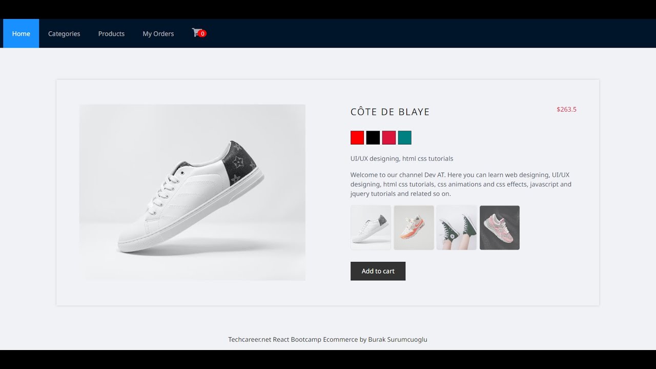 Basic React E Commerce App Youtube