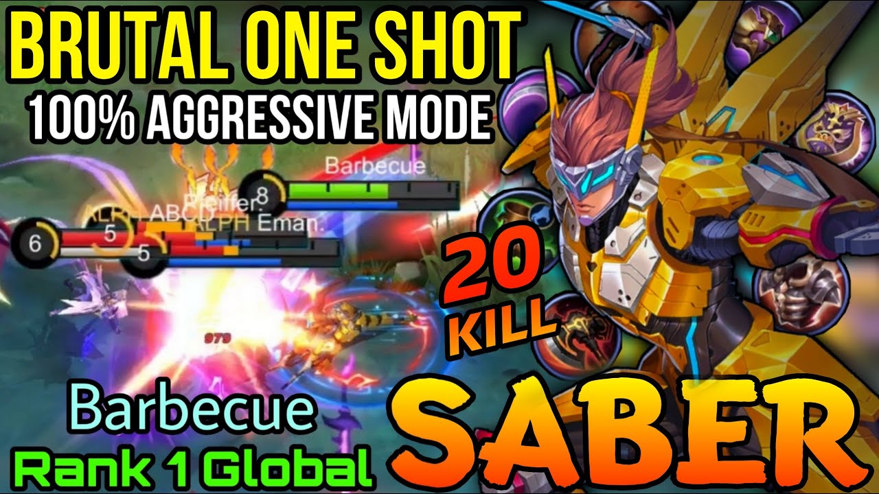 20 Kills Brutal One Shot Saber Golden Flash Aggressive Play! - Top 1 ...